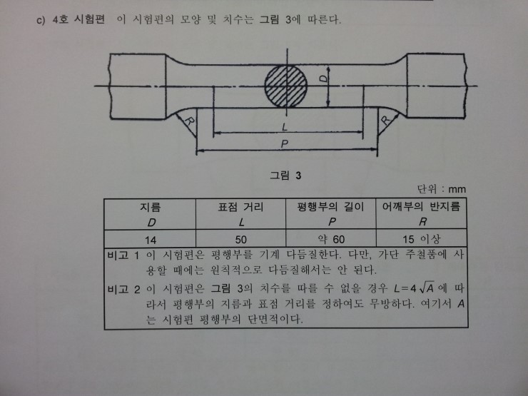 KS B0801 금속재료 인장시험편 4호 : 네이버 블로그