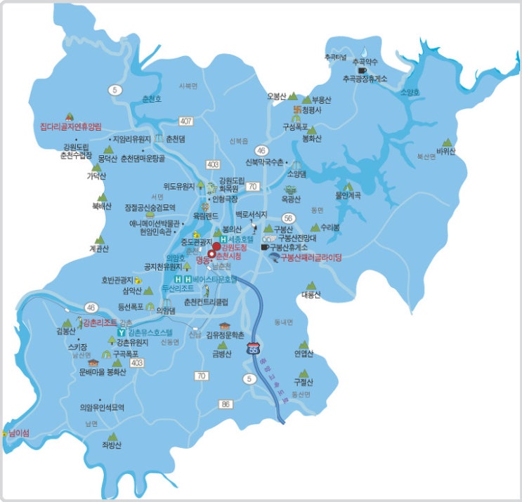 춘천시 산행지도 : 네이버 블로그