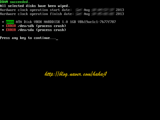 Darik's Boot and Nuke(DBAN) : 보안 삭제 사용 방법 : 네이버 블로그