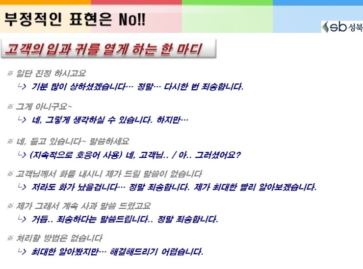 직원교육 커뮤니케이션스킬 존중 Talk 감성 Talk 해결 Talk 커뮤니케이션소통의 기술전화응대 전화응대