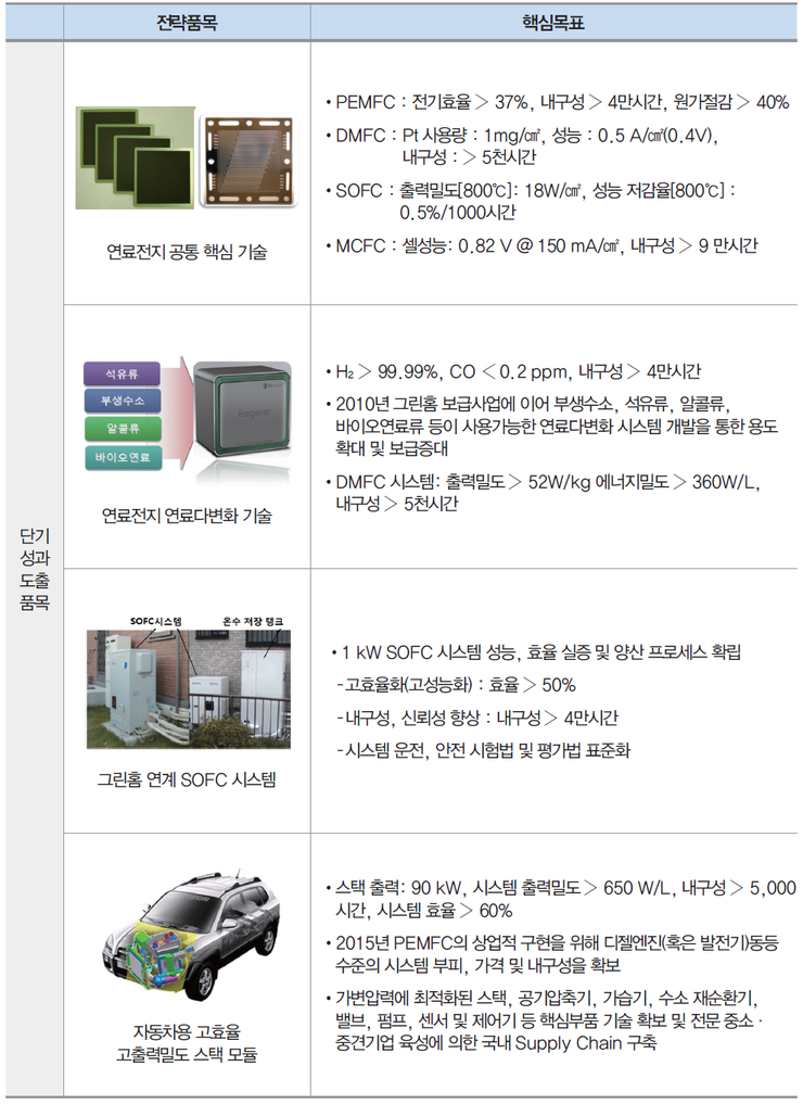 연료 전지 전략 로드맵 요약 장단기 전략 방향과 시장 진입 방향 분야 총괄 로드맵 그린에너지 전략 로드맵 2011 연료