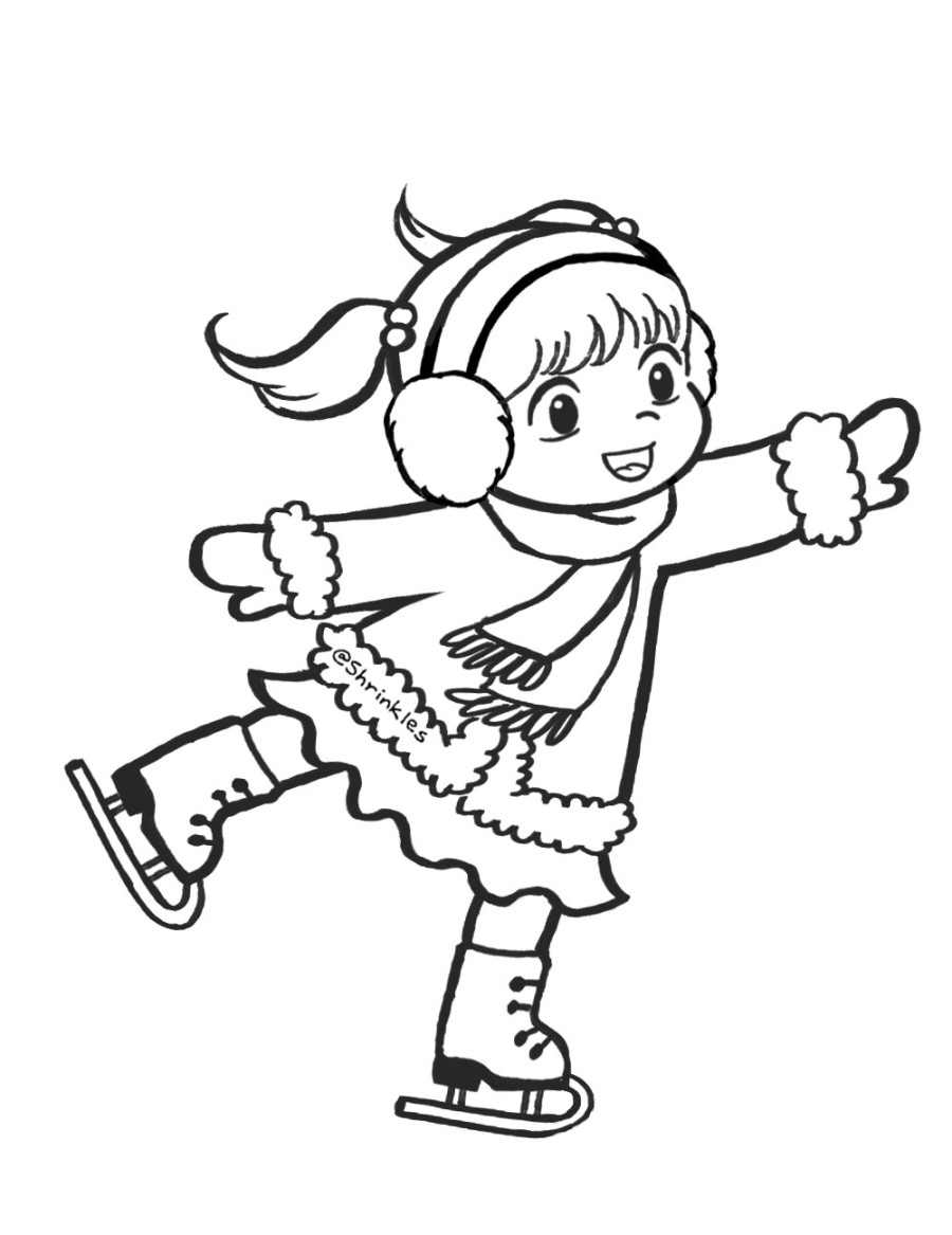 스케이트 도안 겨울스포츠스케이트얼음피겨스케이팅그림그리기색칠공부겨울방학스케이트장목도리장갑일러스트따라그리기슈링크아트플라스틱공예색연필그림