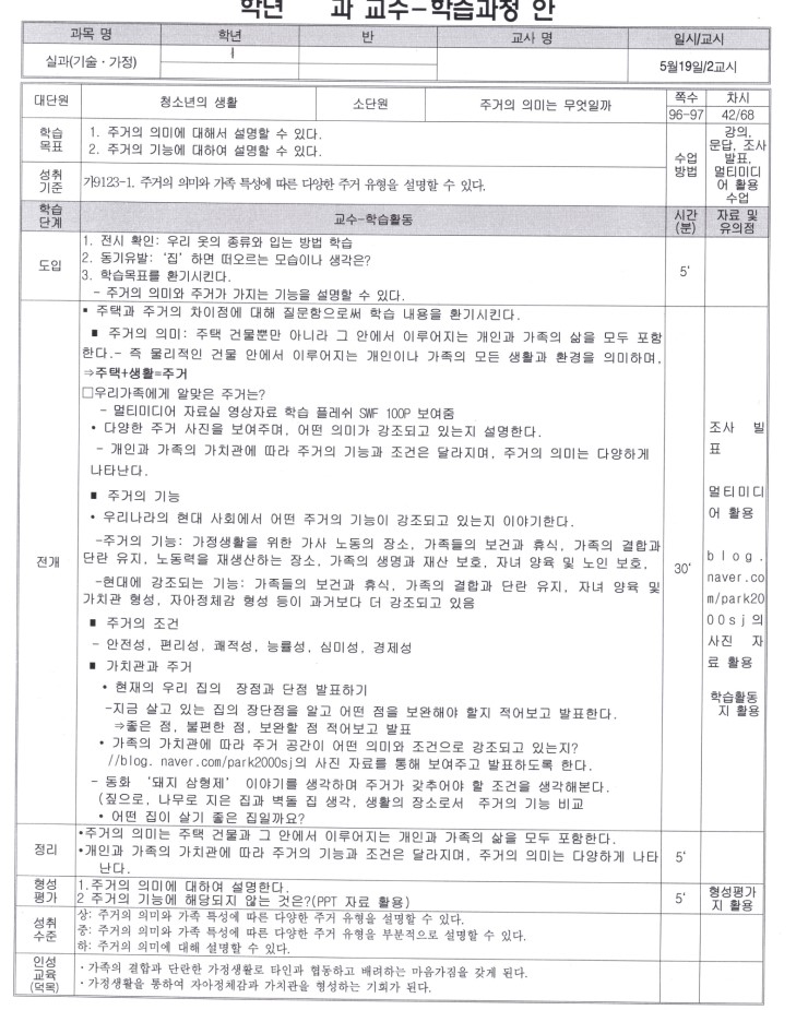 16 18 가정과실과 교수학습방법 및 교수법다양한 종류 동기유발 목표 진술 학습과정안작성과 예시 네이버 블로그