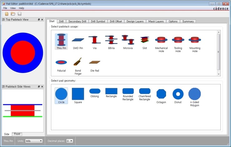 (17.2버전) Padstack Editor : 네이버 블로그