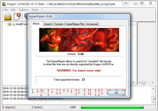 PAK 추출 프로그램 About Dragon UnPACKer 5.7.0 : 네이버 블로그