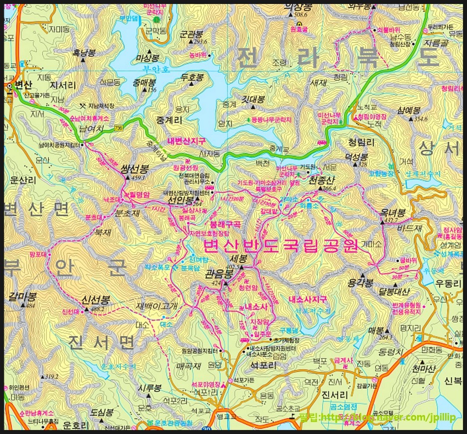 변산내변산 내소사주차장 원점회귀 등산코스 등산지도 및 9월초순 산행기 트랭글gps 산행트랙정보 17년 09월 02일 토