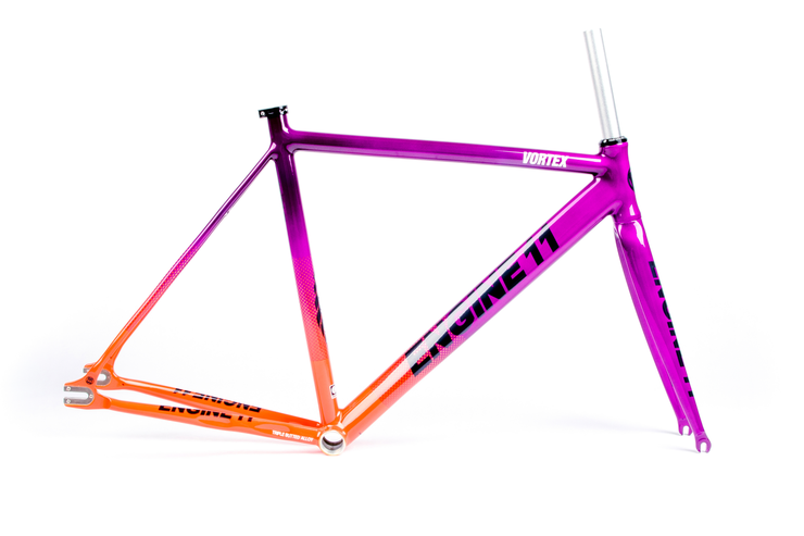 2018 ENGINE11 VORTEX FIXED GEAR BIKE FRAMESET WHITE/ORANGE PURPLE ...