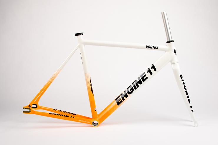 2018 ENGINE11 VORTEX FIXED GEAR BIKE FRAMESET WHITE/ORANGE PURPLE ...