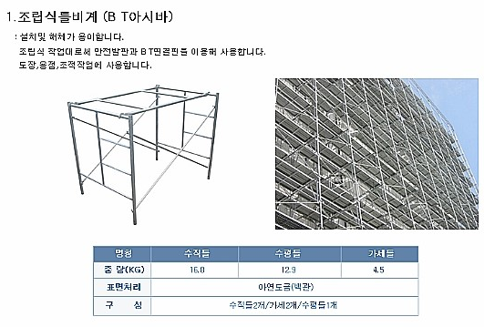 아시바 임대 가격 및 종류 네이버 블로그