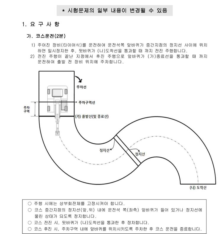 굴삭기 실기시험 주행코스 주행 요령 네이버 블로그