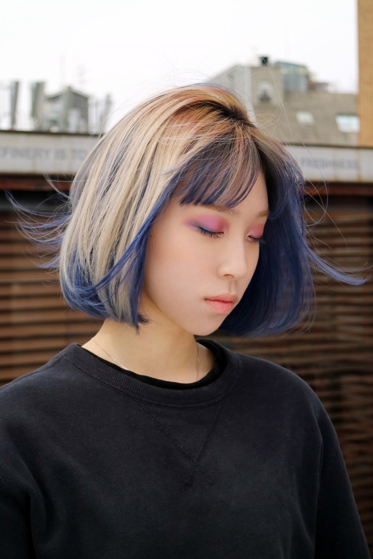 브릿지염색 애쉬블론드 X 코발트블루 아베다염색약상수미용실 리파이너리 네이버 블로그