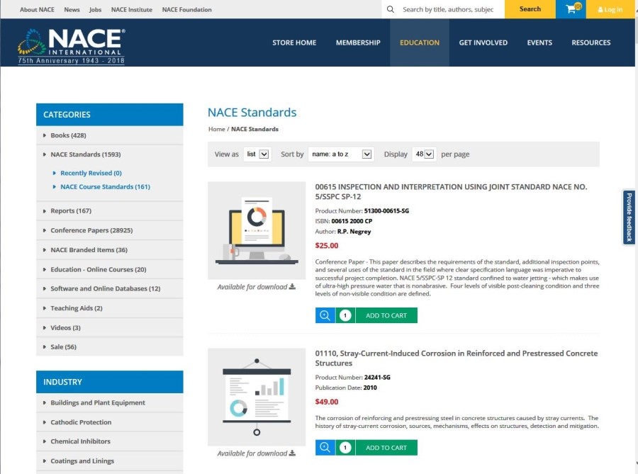 25. NACE Standards 목록 (NACE International 홈 페이지에서 인용) 4/4 – List of ...