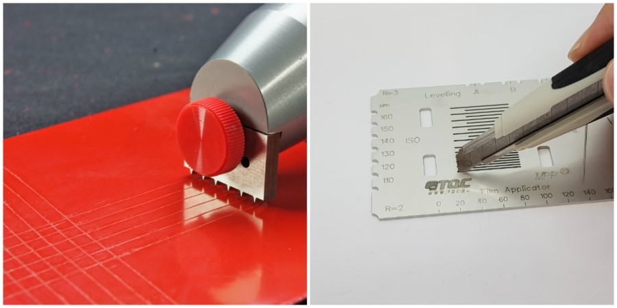 Cross-Cut Adhesion Test(부착력 시험, 크로스 컷 시험)와 IS0 2409, ASTM D3359 국제표준 ...