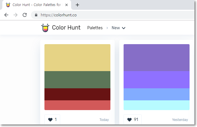 컬러 팔레트 사이트 Color Palette site colorhunt.co : 네이버 블로그