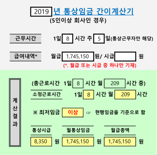 급여계산기엑셀 통상임금 최저임금 주휴수당 법정수당 네이버 블로그