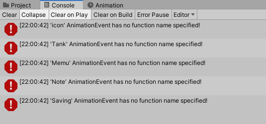 유니티 애니메이션 오류 : AnimationEvent has no function name specified! : 네이버 블로그