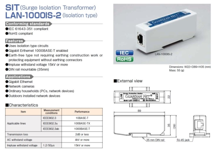 비접지식 LAN용 SPD LAN-1000IS : 네이버 블로그