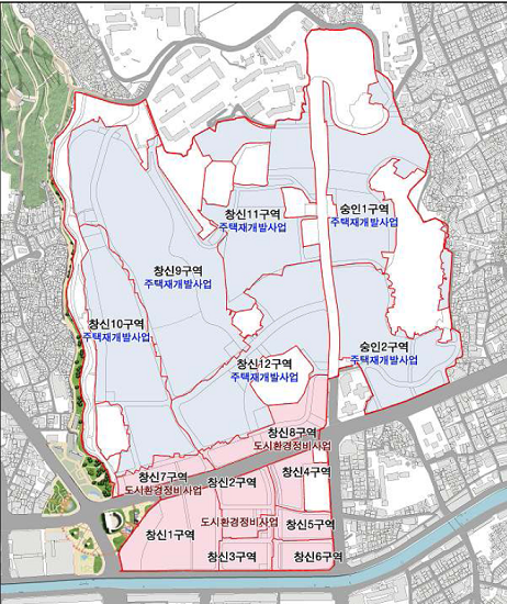 창신동 재개발창신동과 숭인동 14개 재개발 구역 중 유일하게 추진위원회가 구성 된 창신4구역창신4 도시환경정비사업구역 내