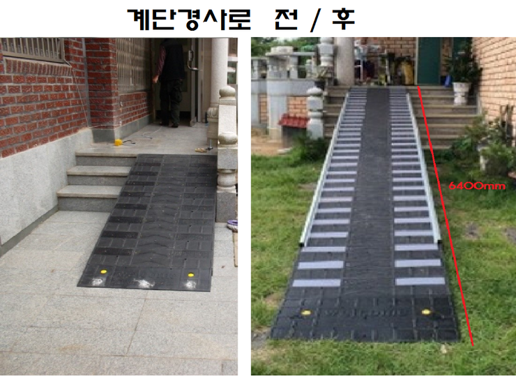 개인주택 현관계단턱에 어르신을 위한 경사로 제작 설치 사례 네이버 블로그