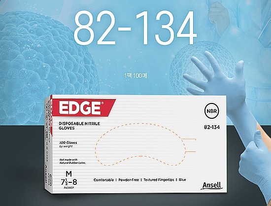 Ansell EDGE Disposable Nitrile Gloves / EDGE 82-134 / 니트릴 일회용 글러브 ...