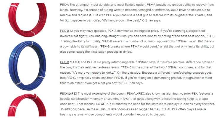 PEXa, PEXb, PEXc, PEX, PERT 관 구별, 특징, PE관 종류 : 네이버 블로그