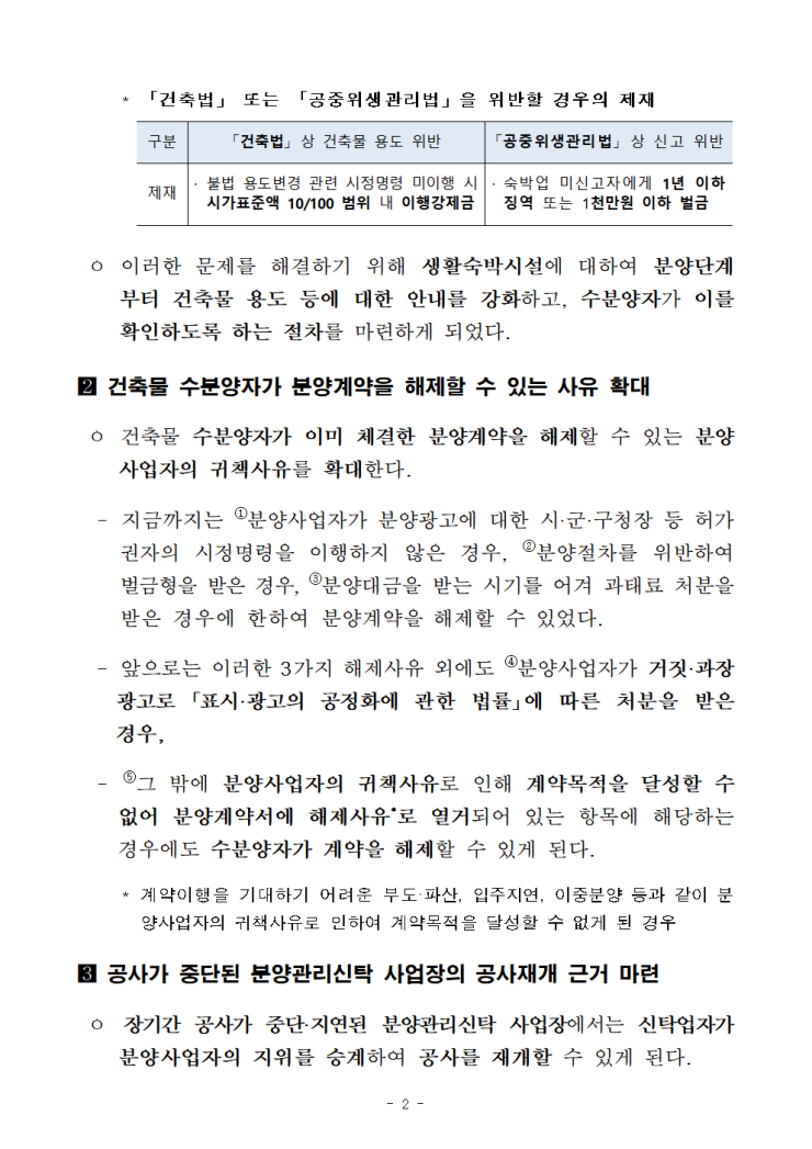 분양절차를 합리적으로 개선하여 수분양자의 권리를 강화하겠습니다 「건축물의 분양에 관한 법률」시행령·시행규칙 개정안 입법예고