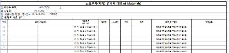 한 인도 Cepa 원산지증명서 발급 필요 서류 실제 작성법 및 원산지 증명서 발급 대행 네이버 블로그