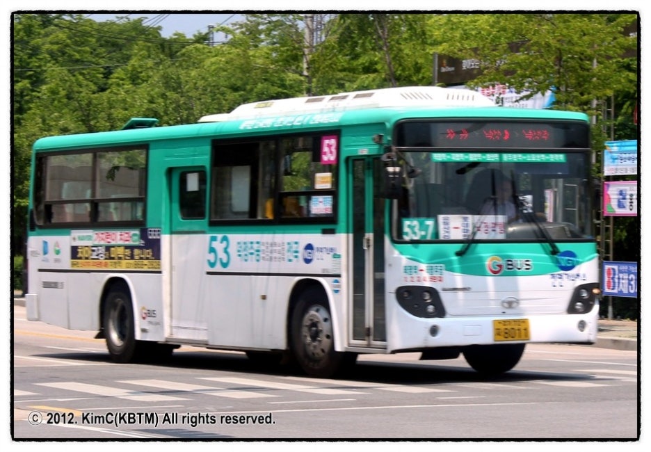 2012 연천/동두천/양주] 대양운수 53-7번 시내버스 (대우 ROYAL CITY BS106 NGV/KBTM)』 : 네이버 블로그