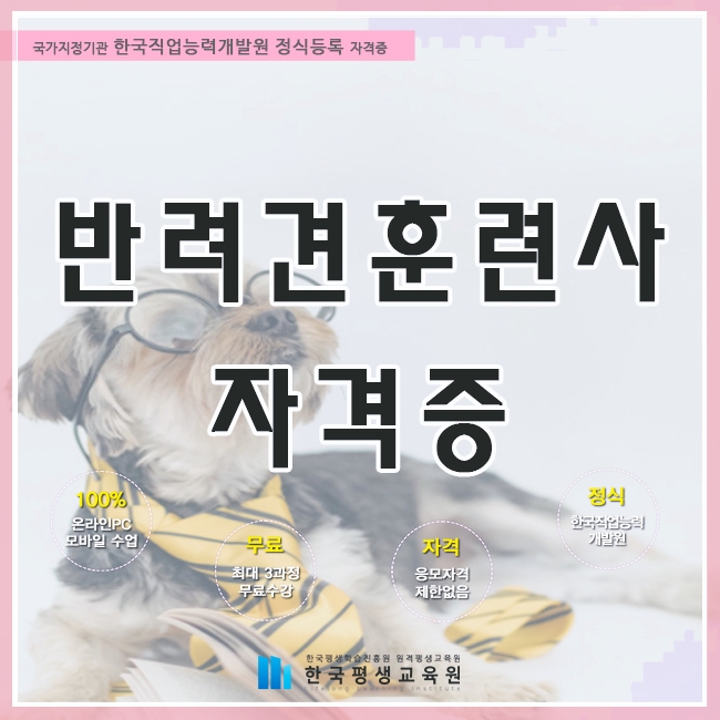 반려견훈련사 자격증 전망을 알아보신다면 네이버 블로그