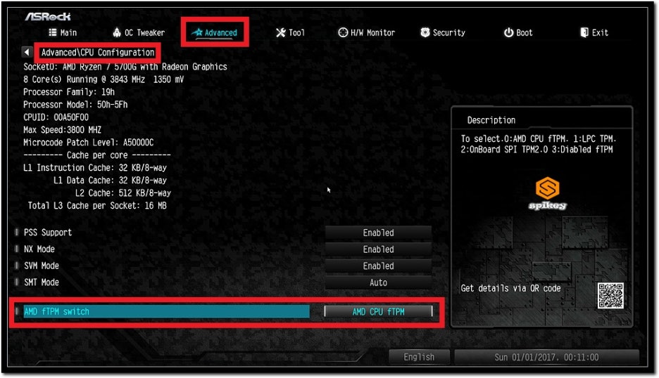 TPM2.0 설정 윈도우11 설치 에즈락 Asrock 보드 바이오스 : 네이버 블로그