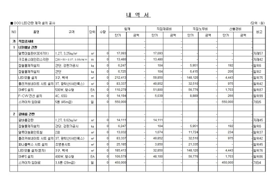 인테리어·리모델링 내역서 산출 일위대가 물량산출 지자체·학교·관공서 제출용 내역서 작성 네이버 블로그
