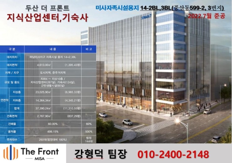 하남미사 두산 더 프론트 지식산업센터 신규 분양합니다 사무실공장창고기숙사상가 네이버 블로그