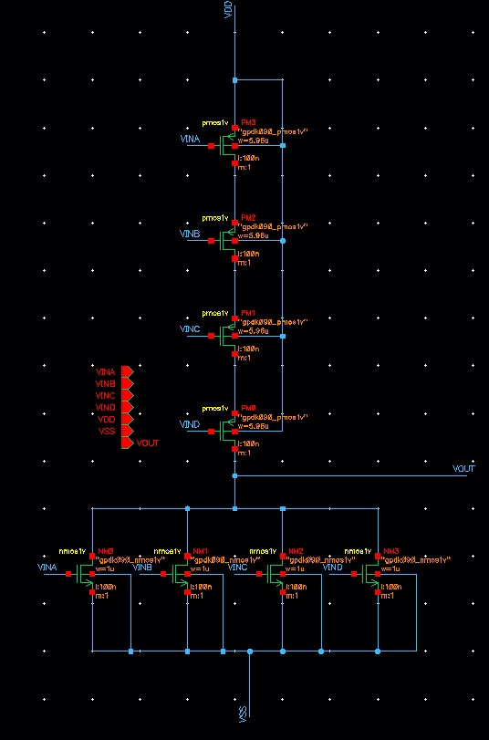 Virtuoso 2일차 Schematic, Layout [Logic gate(논리 게이트:(2~4) NAND,NOR ...