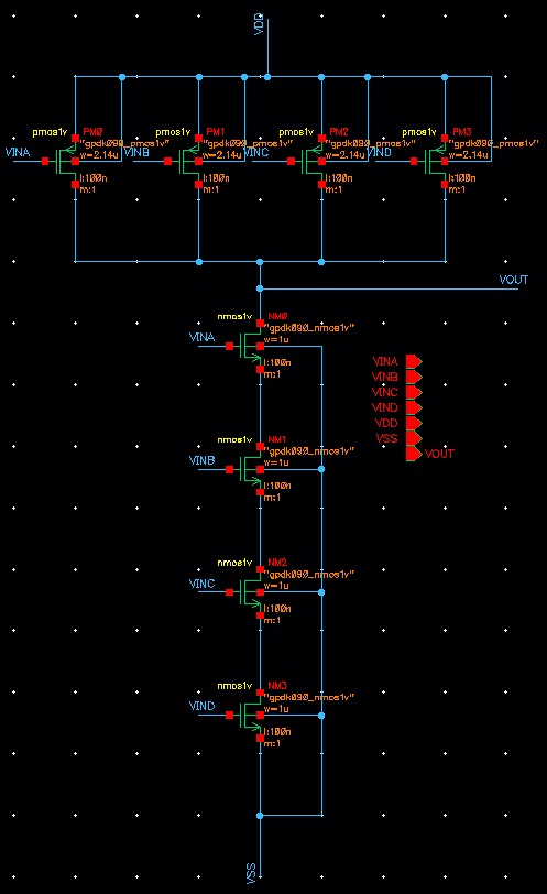 Virtuoso 2일차 Schematic, Layout [Logic gate(논리 게이트:(2~4) NAND,NOR)] : 네이버 블로그