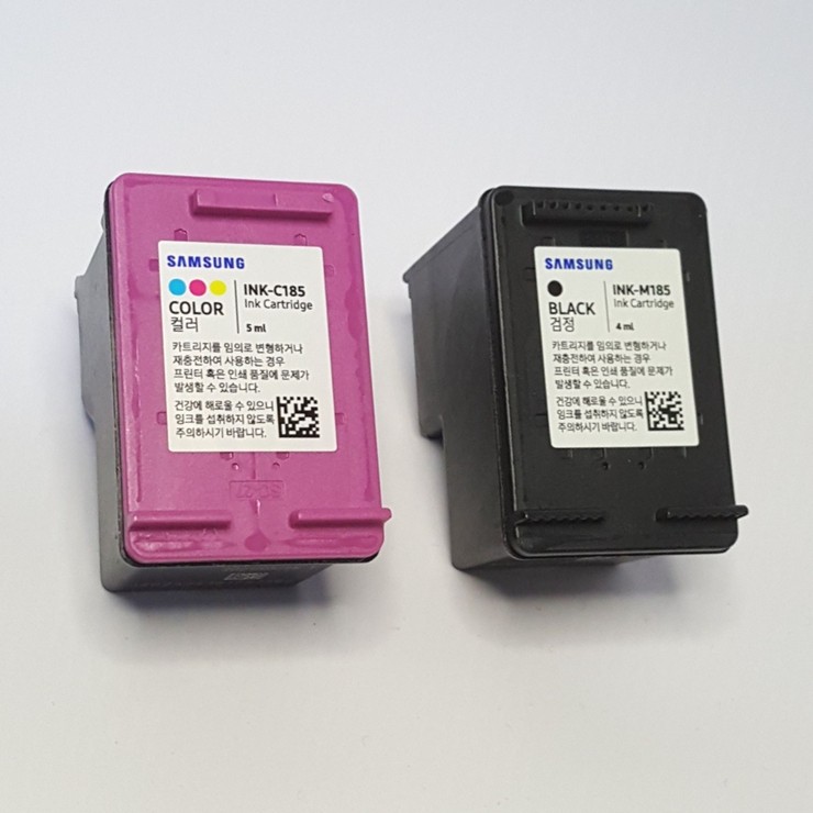 삼성전자 INK-M185 검정 잉크 카트리지 INK-C185 칼라 잉크 카트리지 SL-J1680 SL-J1683 SL-J1685 ...