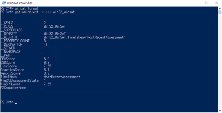 컴퓨터 성능 테스트_PC성능 점검(윈도우 파워셀 이용 방법) : 네이버 블로그