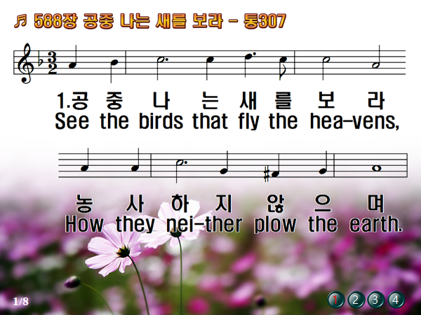 공중 나는 새를 보라 588장 한영ppt 네이버 블로그