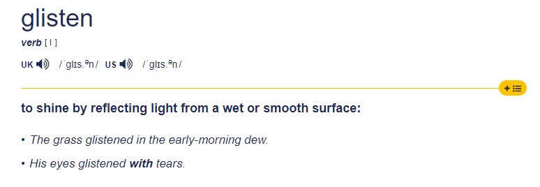 빛나다 영어로 반짝이다 예쁜 영어단어 gleam glimmer glisten glint glitter shimmer shine ...