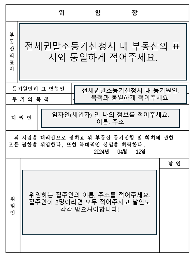 셀프전세권해지 위임장 해지증서 작성방법 이대로만 쓰세요 Feat 양식제공 네이버 블로그