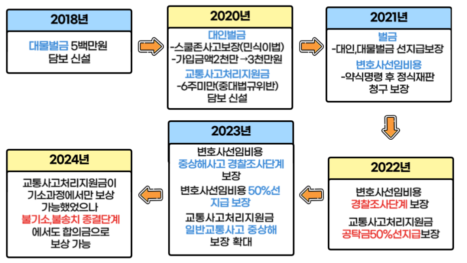 2024년 운전자보험 개정 변천사 필수담보 보장내용 자동차보험과 차이점 네이버 블로그